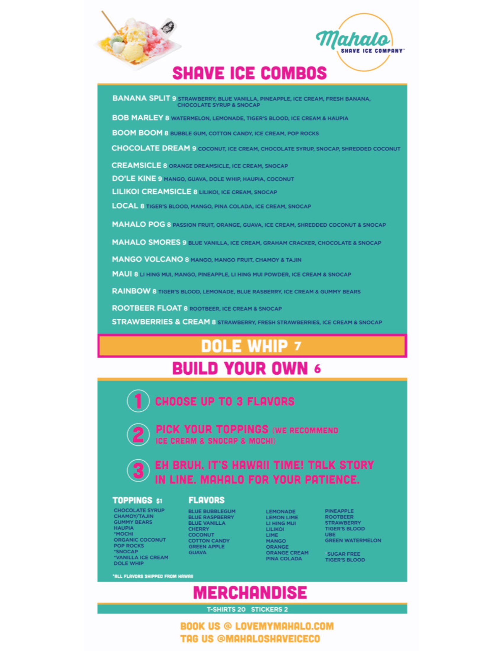 our-menu – MAHALO SHAVE ICE COMPANY